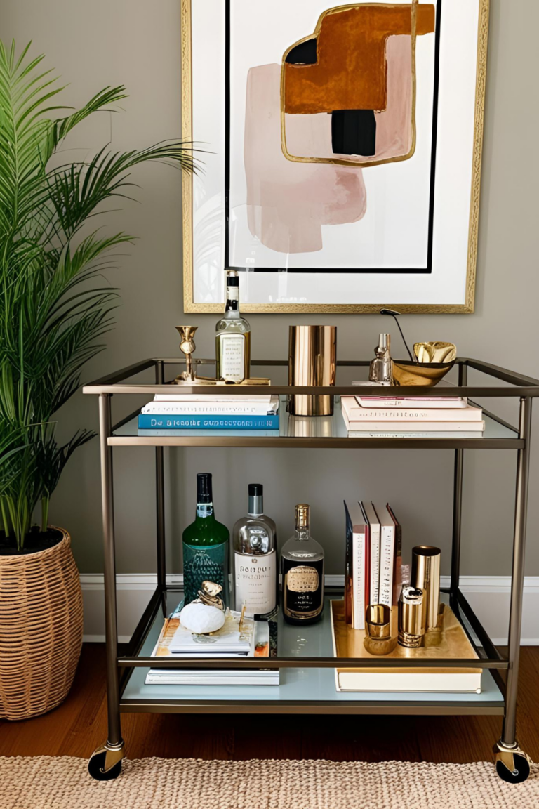 10 Modern Bar Cart Syling Ideas - Interiors By Abbey